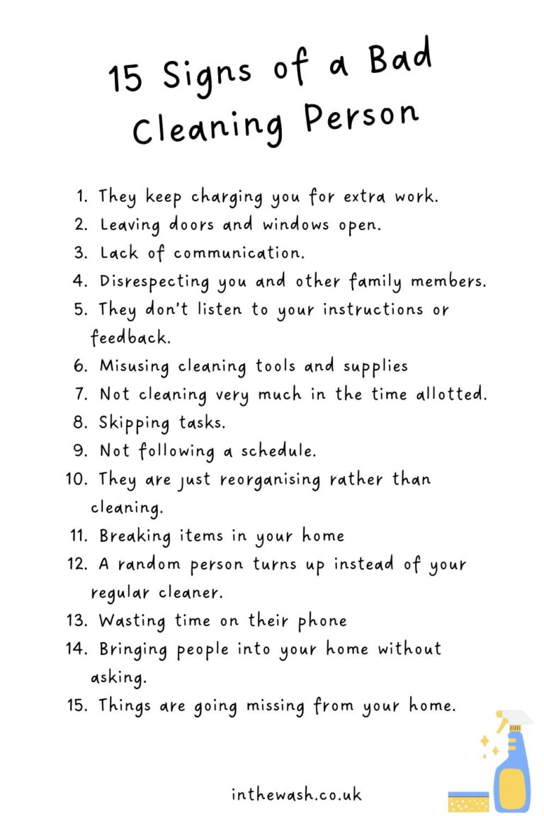 15 Signs of a Bad Cleaning Person