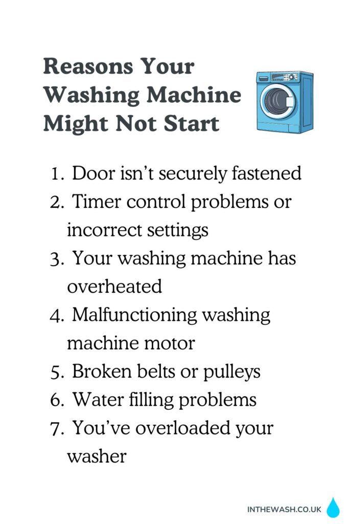 Washing Machine Won't Start - Causes and Solutions